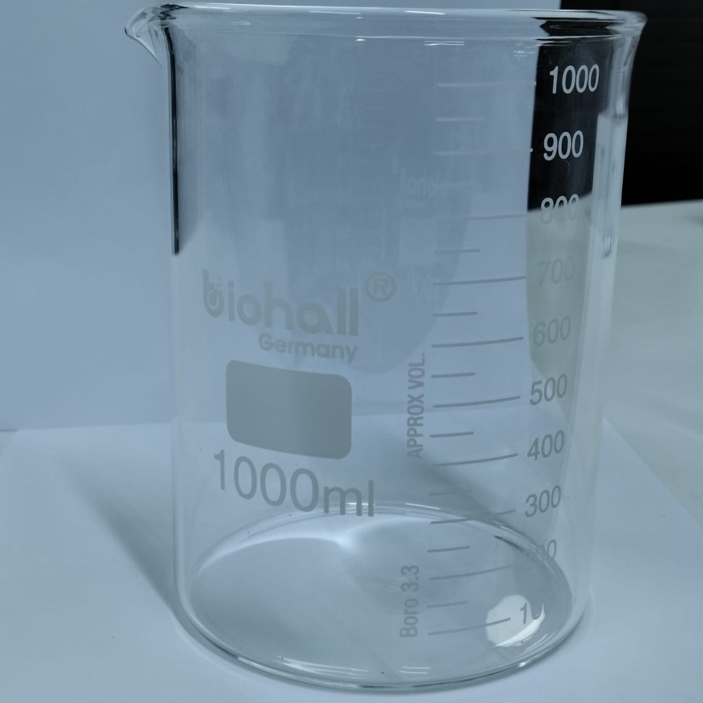 Vaso Precipitado de Vidrio Graduado BORO 3.3 de 1000mL – BIOHALL ...