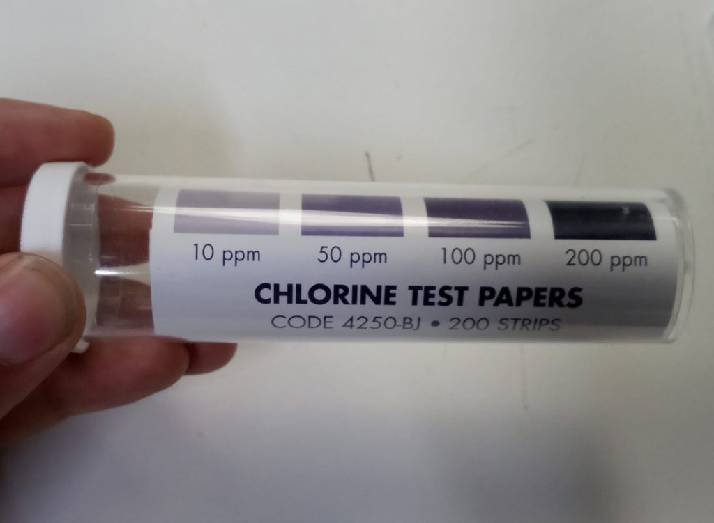 TIRAS REACTIVAS DE CLORO TOTAL RANGO INTERMEDIO DE 10 -200 PPM, Modelo ...