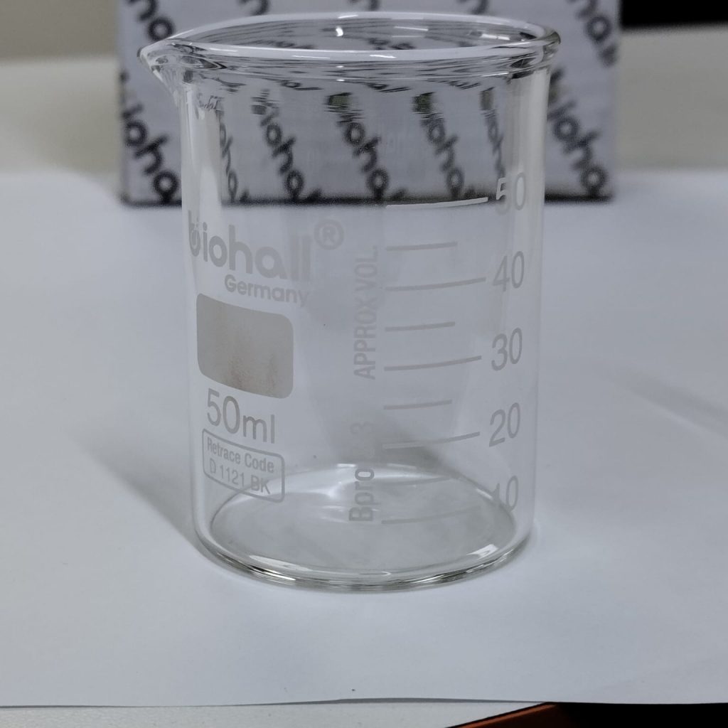 VASO DE VIDRIO GRADUADO BORO 3.3 DE 50ML , BLS.1000.04 – BIOHALL – BIOSAN INGENIERIA S.A.C.