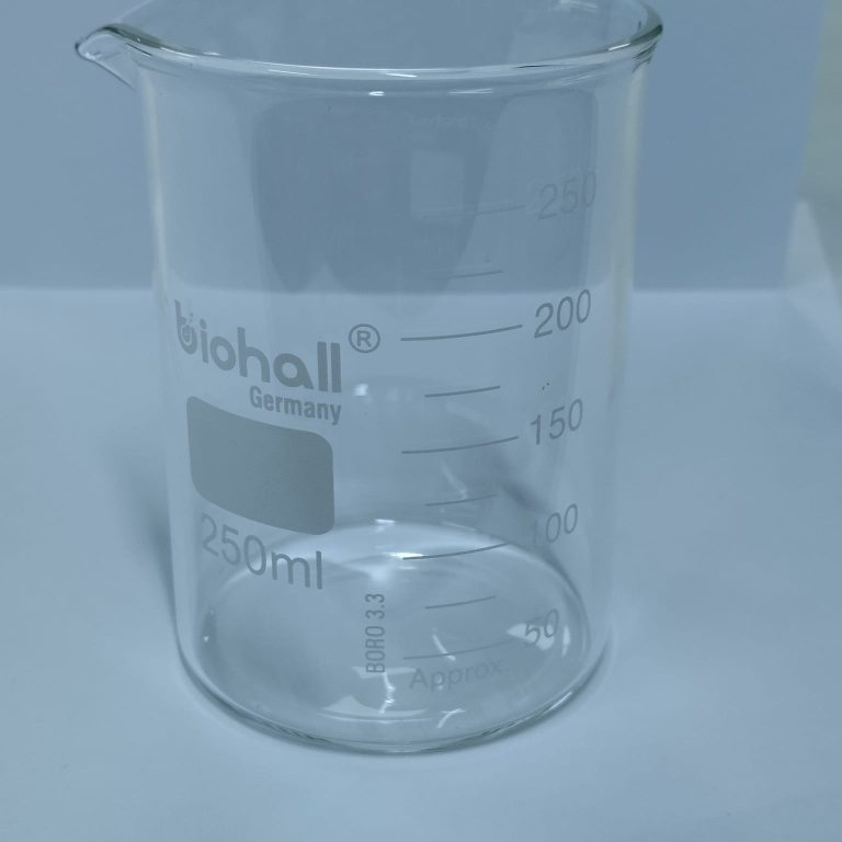 Vaso Precipitado de Vidrio Graduado BORO 3.3 de 250mL – BIOHALL – BIOSAN INGENIERIA S.A.C.