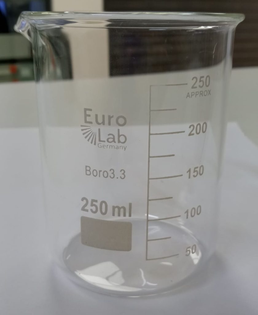 VASO DE VIDRIO 250 ML PRECIPITACION BORO 3.3 – EUROLAB – BIOSAN INGENIERIA S.A.C.