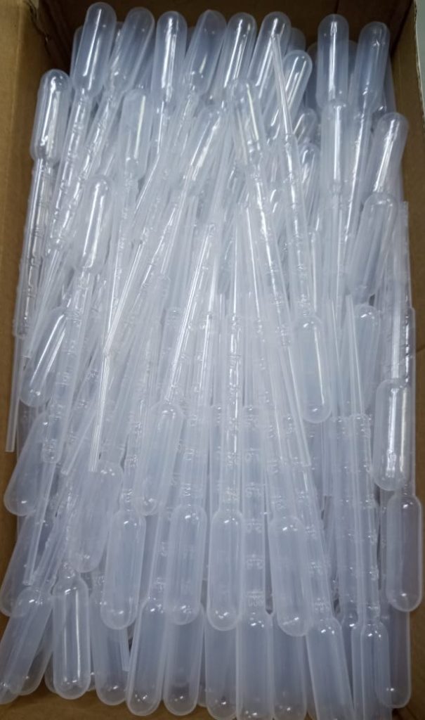 PIPETA PASTEUR DE PLASTICO X 3 ML GRADUADO CAJA X 500 UND – IMPORTADO – BIOSAN INGENIERIA S.A.C.