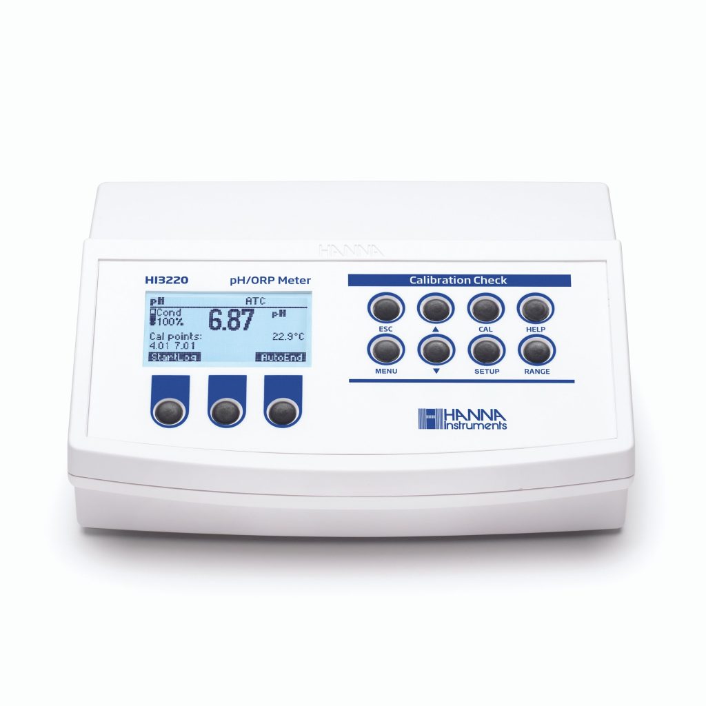 MEDIDOR DE SOBREMESA de pH/ORP/Temperatura CON VERIFICACION DE CALIBRACION MODELO HI3220 HANNA ...